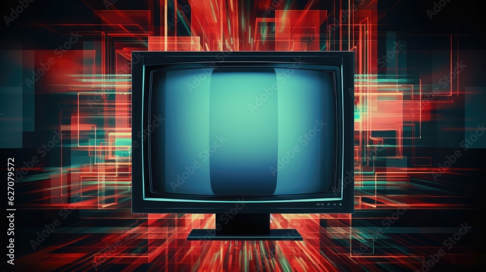 Old tv scan line monitor for glitch overlay. Abstract background with ...