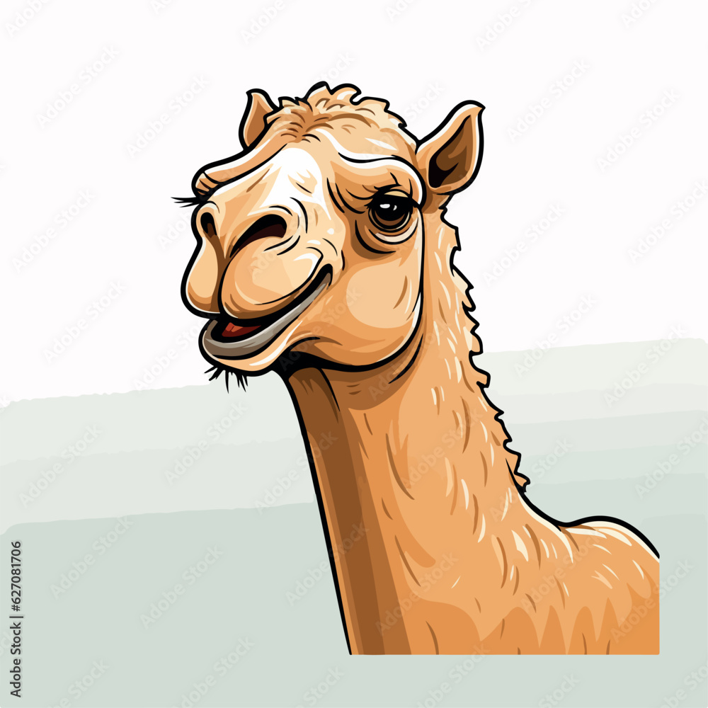 Camal in cartoon, doodle style. 2d cut illustration in icon, logo style ...
