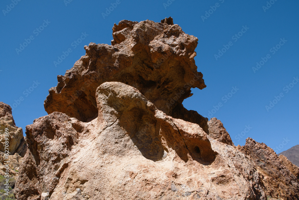 volcanic rocks of los Roques de Garcia in Parque Nacional del Teide on ...
