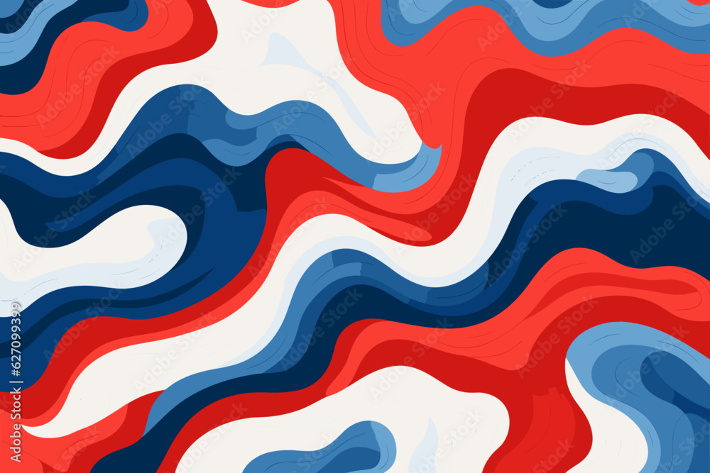 Doodle inspired The Red, White, and Blue, cartoon sticker, sketch ...