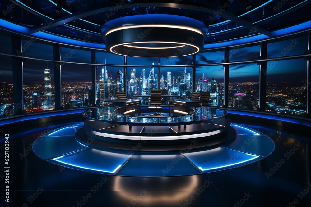 Tv Studio. Backdrop for TV shows .TV on wall. News studio. The perfect ...