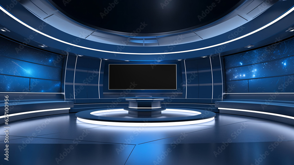 Tv Studio. Backdrop for TV shows .TV on wall. News studio. The perfect ...