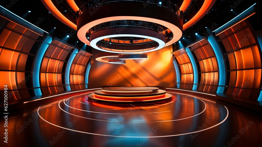 Tv Studio. Backdrop for TV shows .TV on wall. News studio. The perfect ...