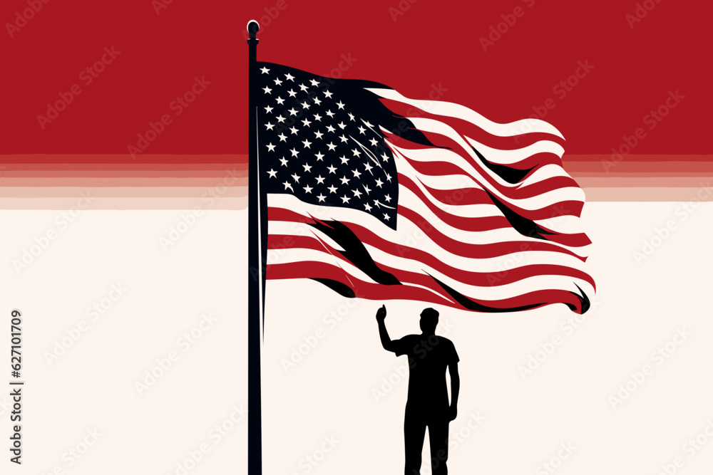 Doodle inspired The Pledge of Allegiance, cartoon sticker, sketch ...