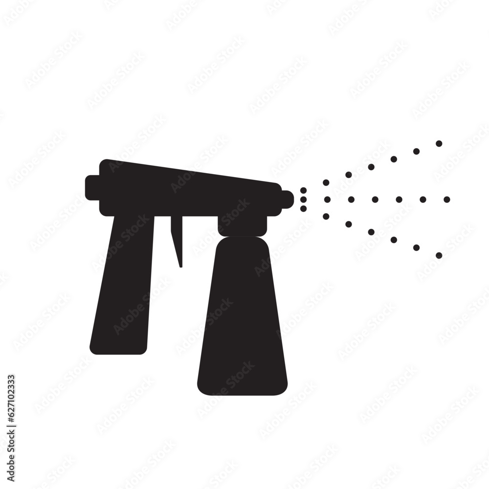 Spray tan gun silhouette glyph icon. Clipart image isolated on white ...