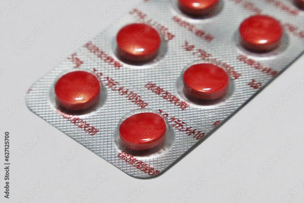 Fero-Gradumet Tablets 105mg in a sheet, Tokyo, Japan. July 24, 2023 ...