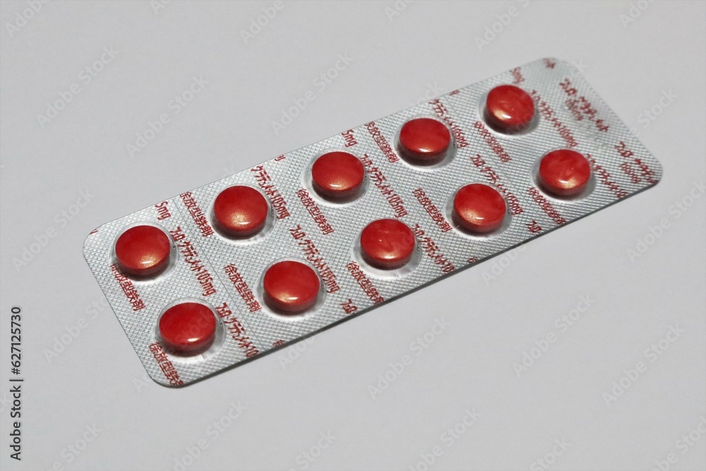 Fero-Gradumet Tablets 105mg in a sheet, Tokyo, Japan. July 24, 2023 ...