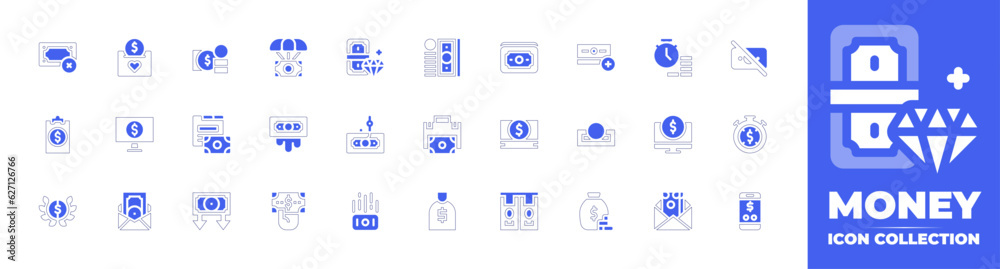 Money icon collection. Duotone style line stroke and bold. Vector ...