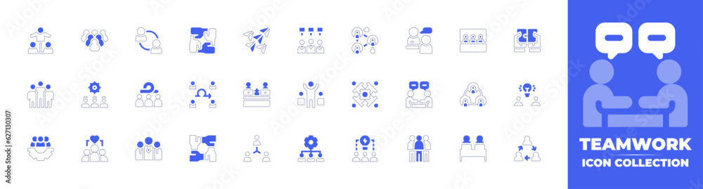 Teamwork icon collection. Duotone style line stroke and bold. Vector ...