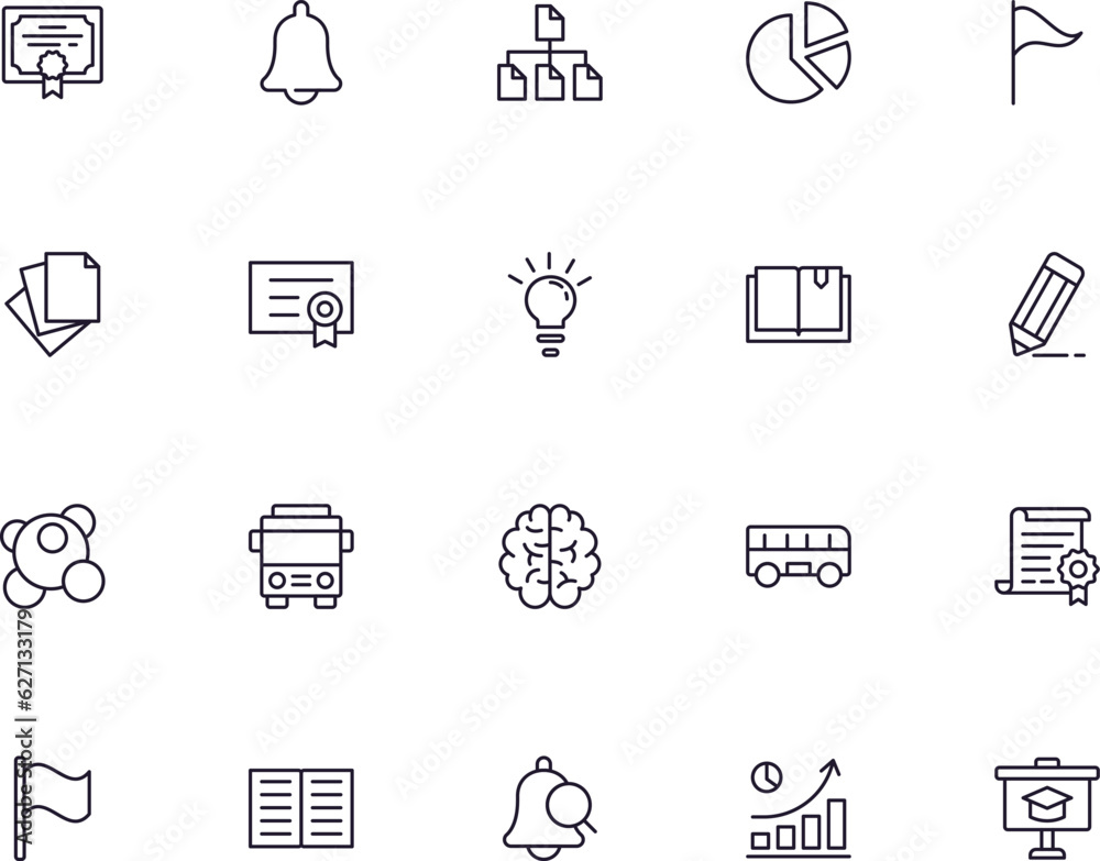 Education line icon set. Collection of high quality signs for web ...