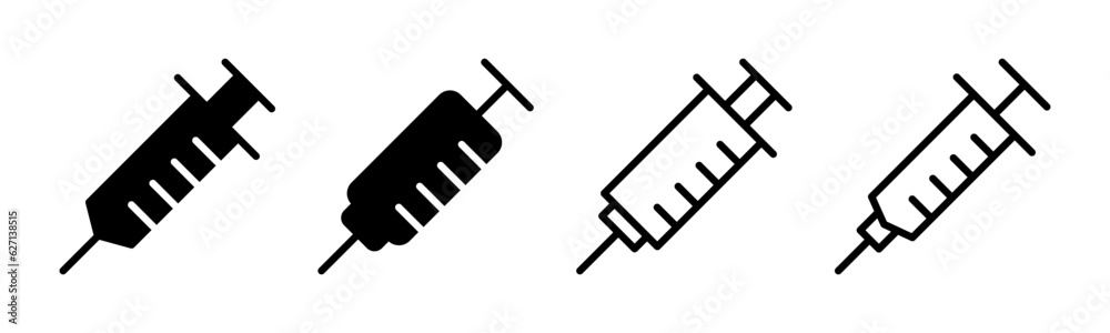 Syringe icon set illustration. injection sign and symbol. vaccine icon ...