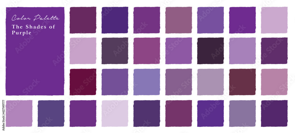 Shades of purple, Fashion trend purple color palette. Suitable for ...