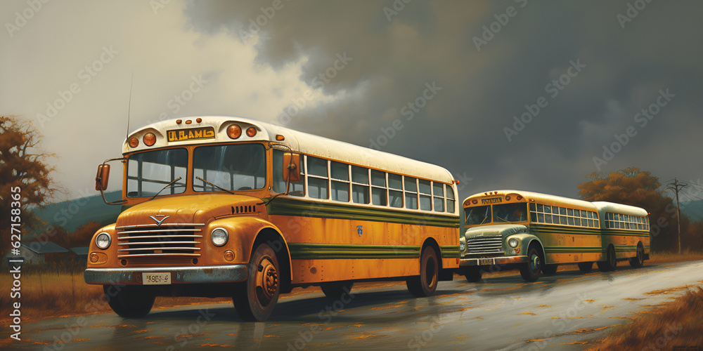 School bus vector mock-up. Isolated template of city transport on white ...