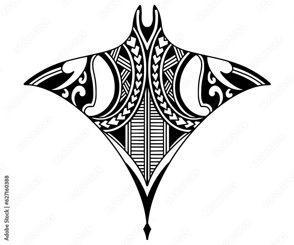Stingray polynesian tattoo design. Aboriginal samoan style ...