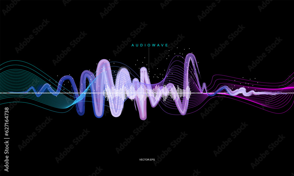 Voice audio wave recognition AI personal assistant modern technology ...