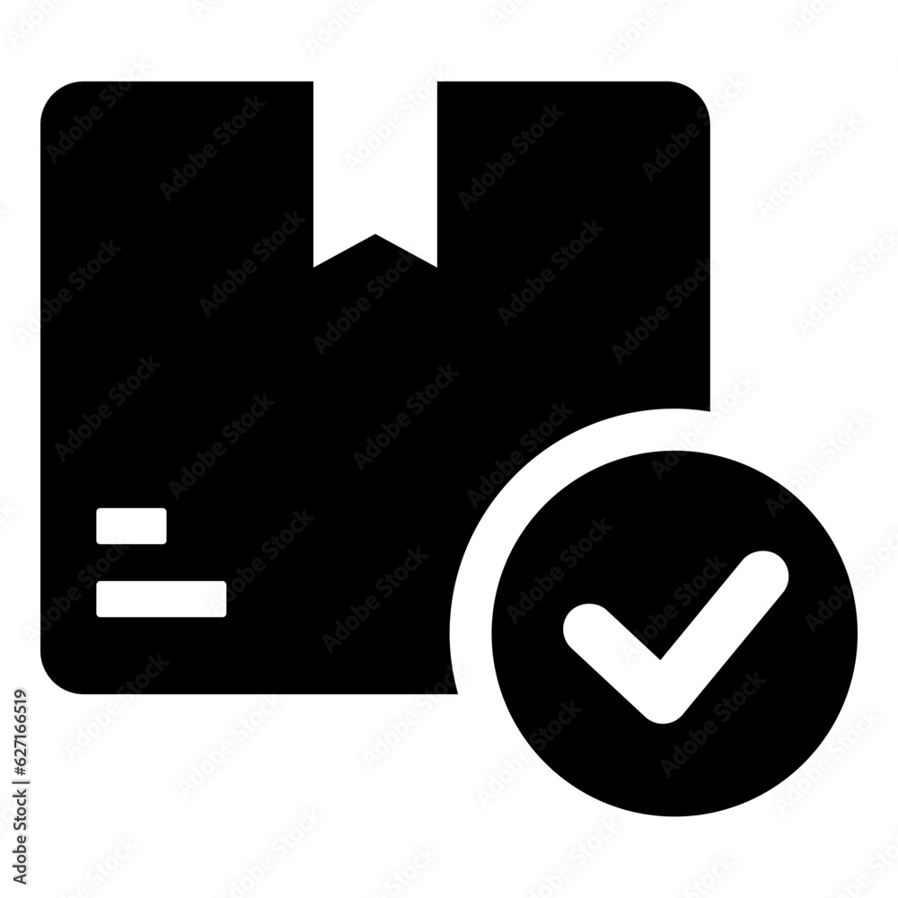 Black single square package done checking approved icon, completed ...