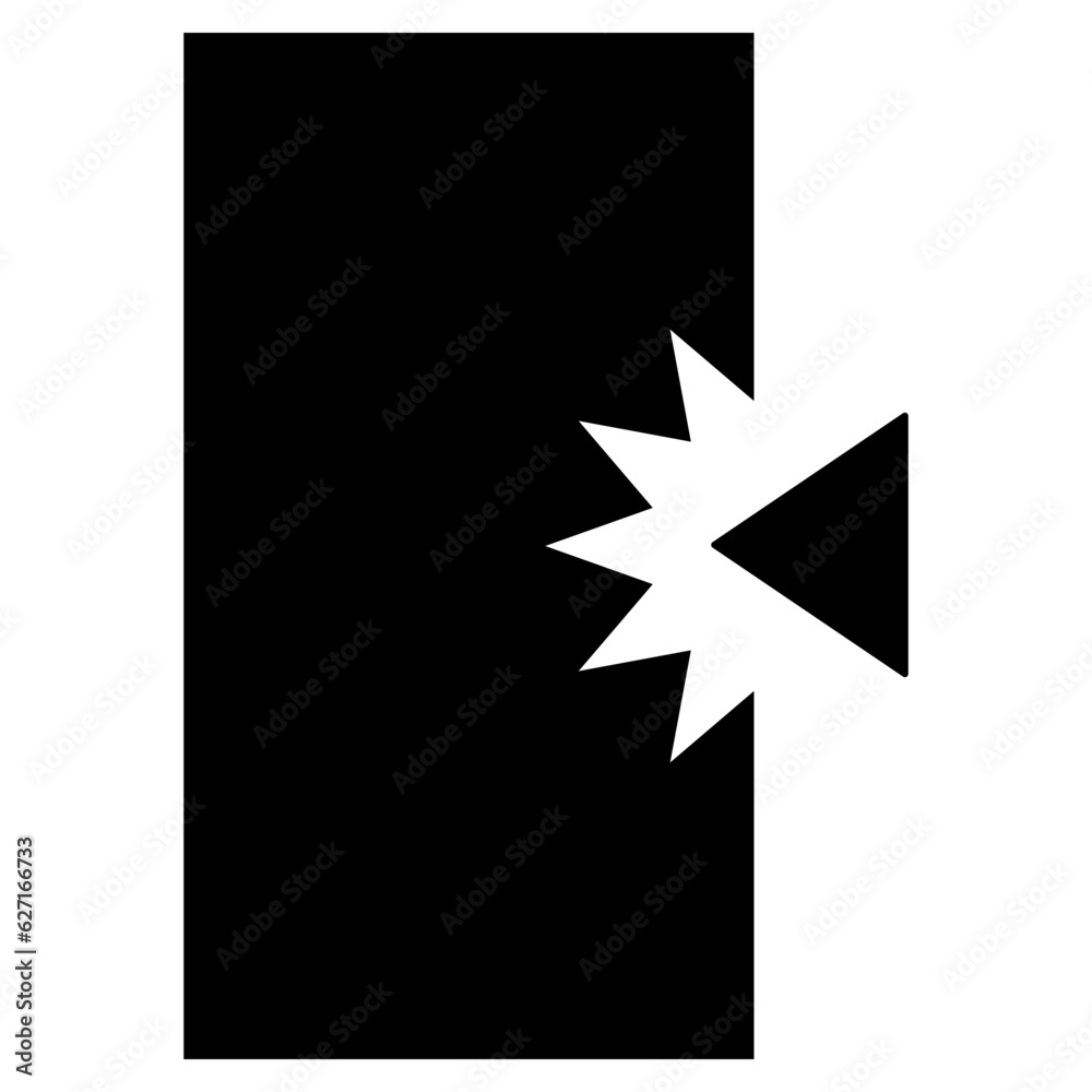 Black DO NOT STACK packaging on a corrugated cardboard box icon, simple ...