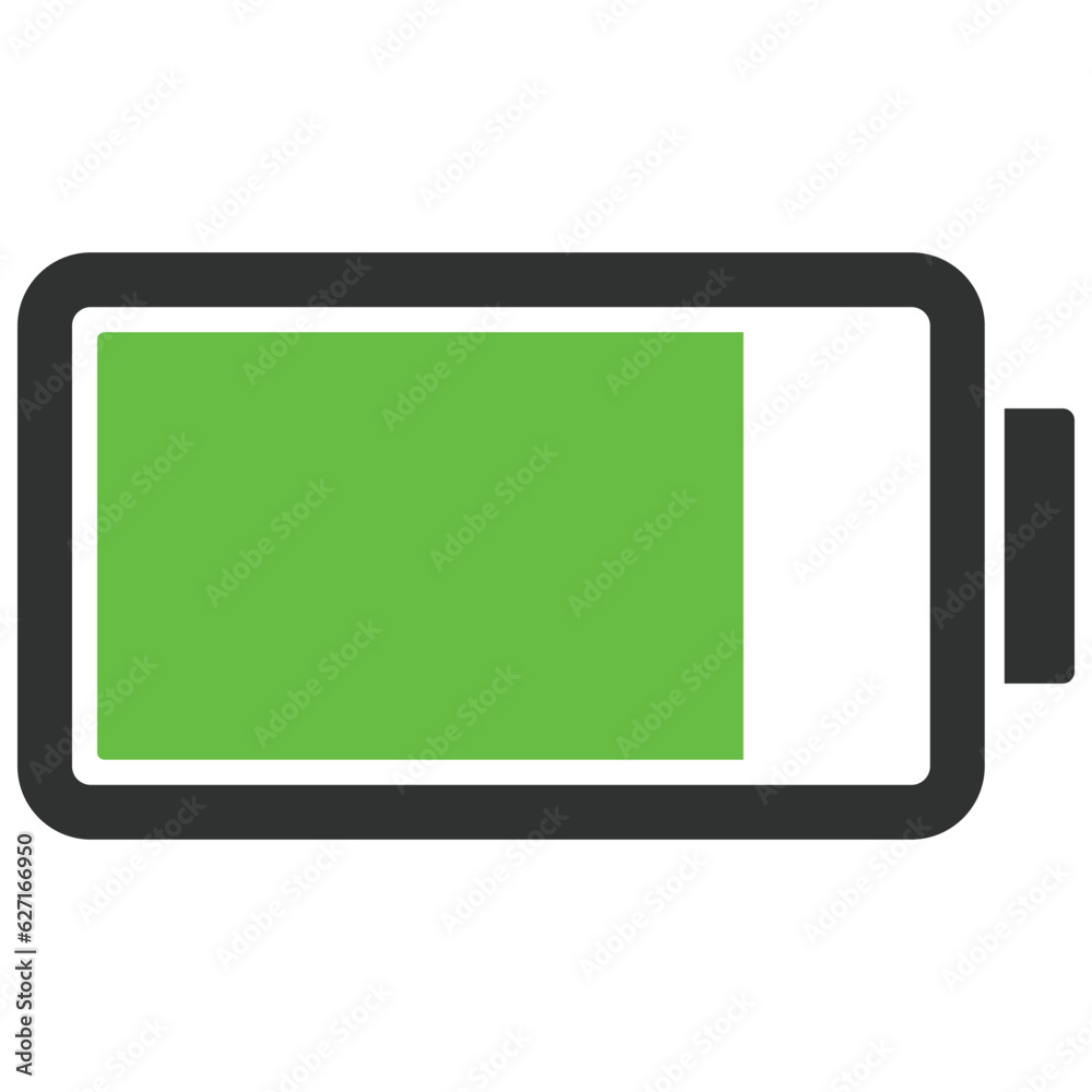 Black single green battery charging line icons, simple power source ...