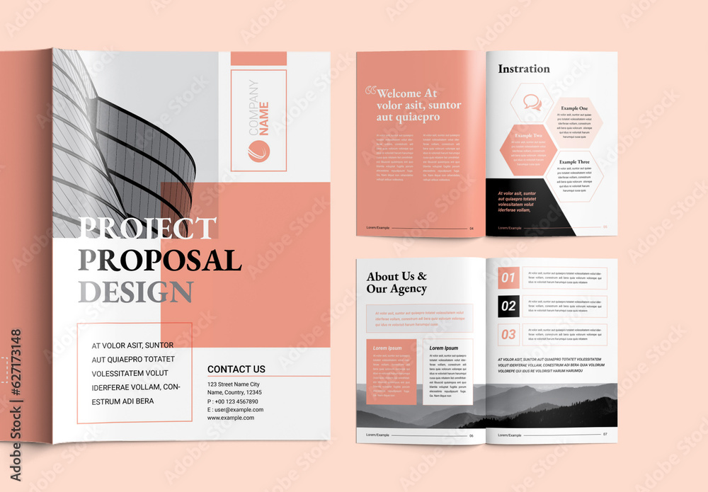 Project Proposal Design Layout Stock Template | Adobe Stock