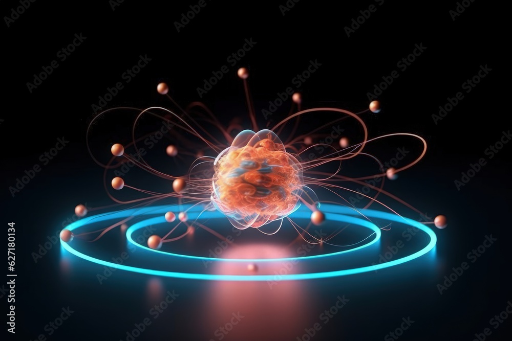Atomic nucleus electrons neutrons protons. model shows that an atom is ...
