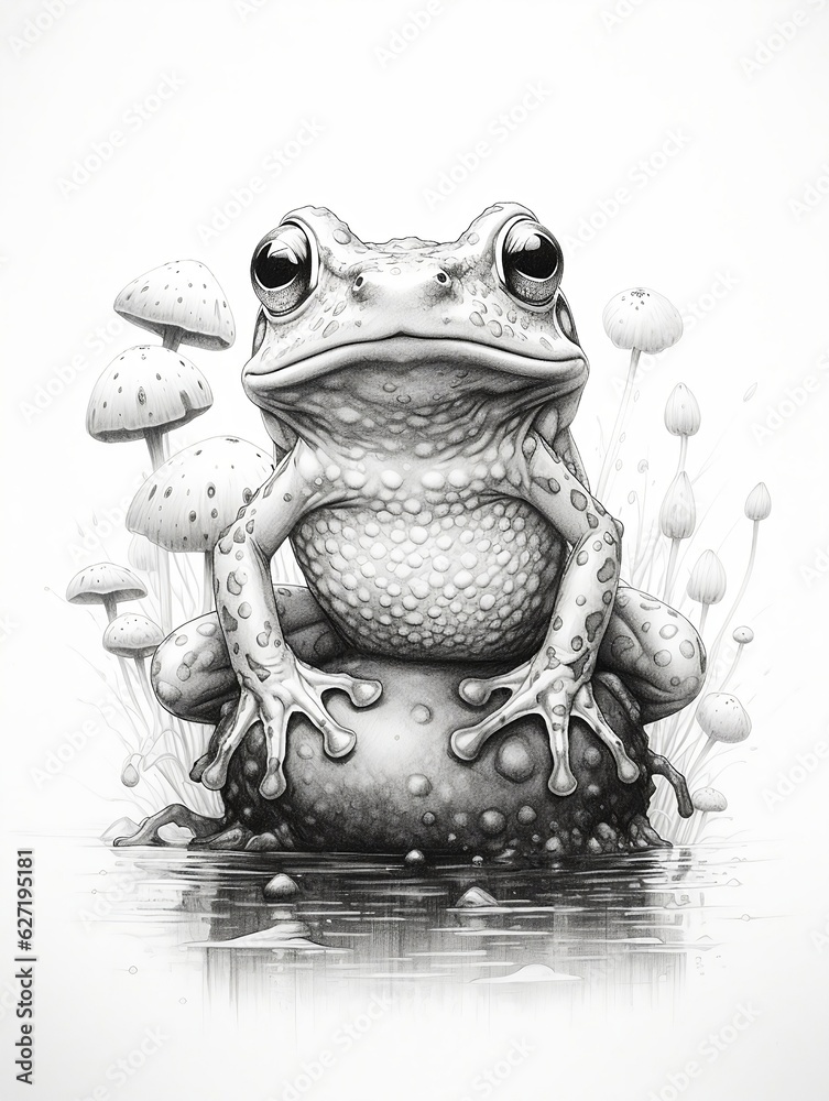 Wallpaper for phone with a pencil sketch artwork toad animal drawing ...