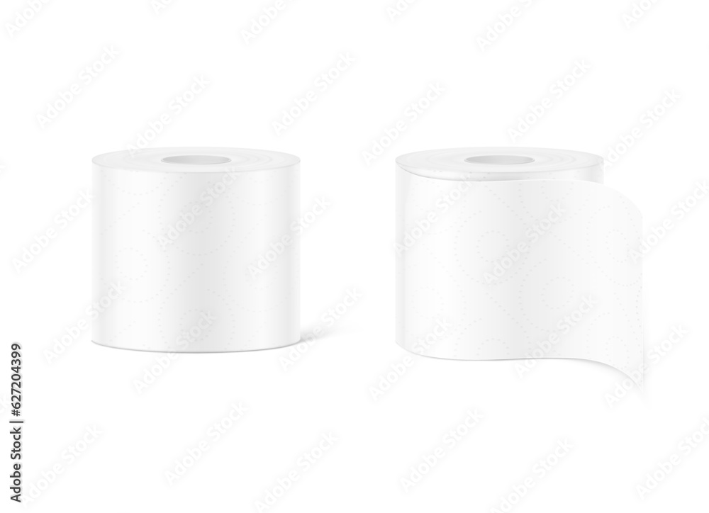 Paper roll package mockup. Vector illustration isolated on white ...