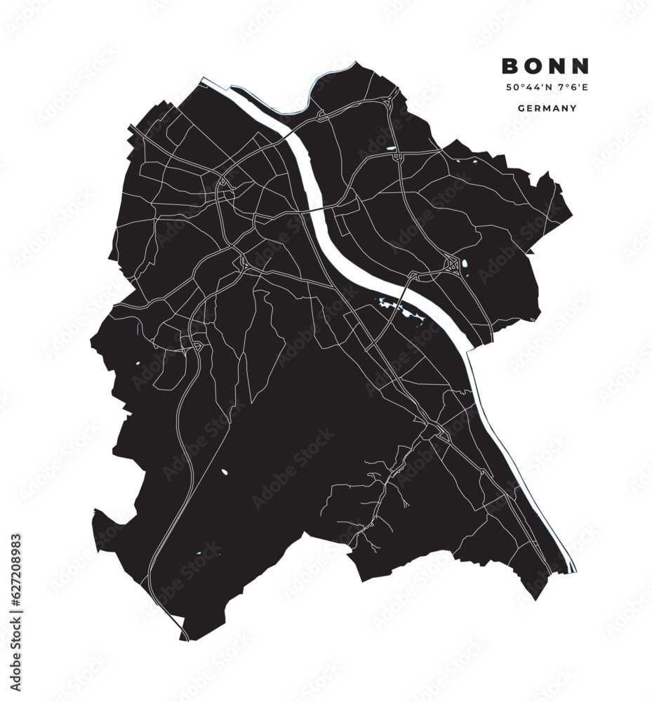 Bonn - Germany map vector poster flyer Stock Vector | Adobe Stock