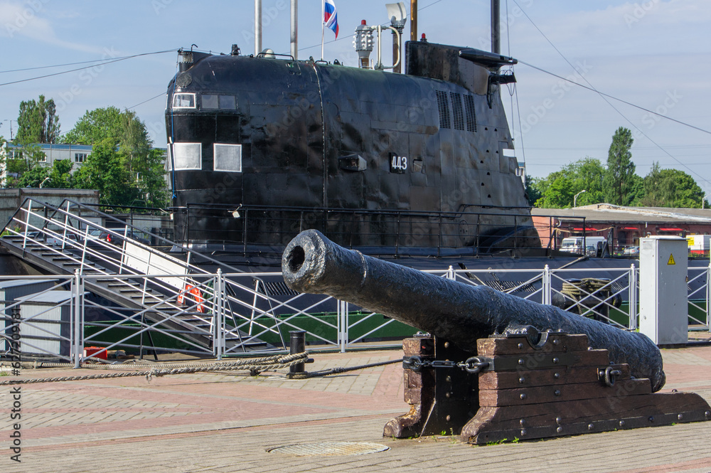 Soviet diesel-electric submarine B-413 is exhibited at pier of Museum ...