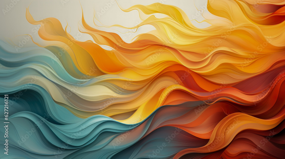 Colorful Vibrant and Dynamic Abstract Wave Pattern with Gradient Background with Smooth Texture ...