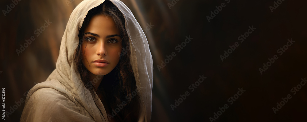 Portrait of a beautiful young biblical woman with copy space Stock ...