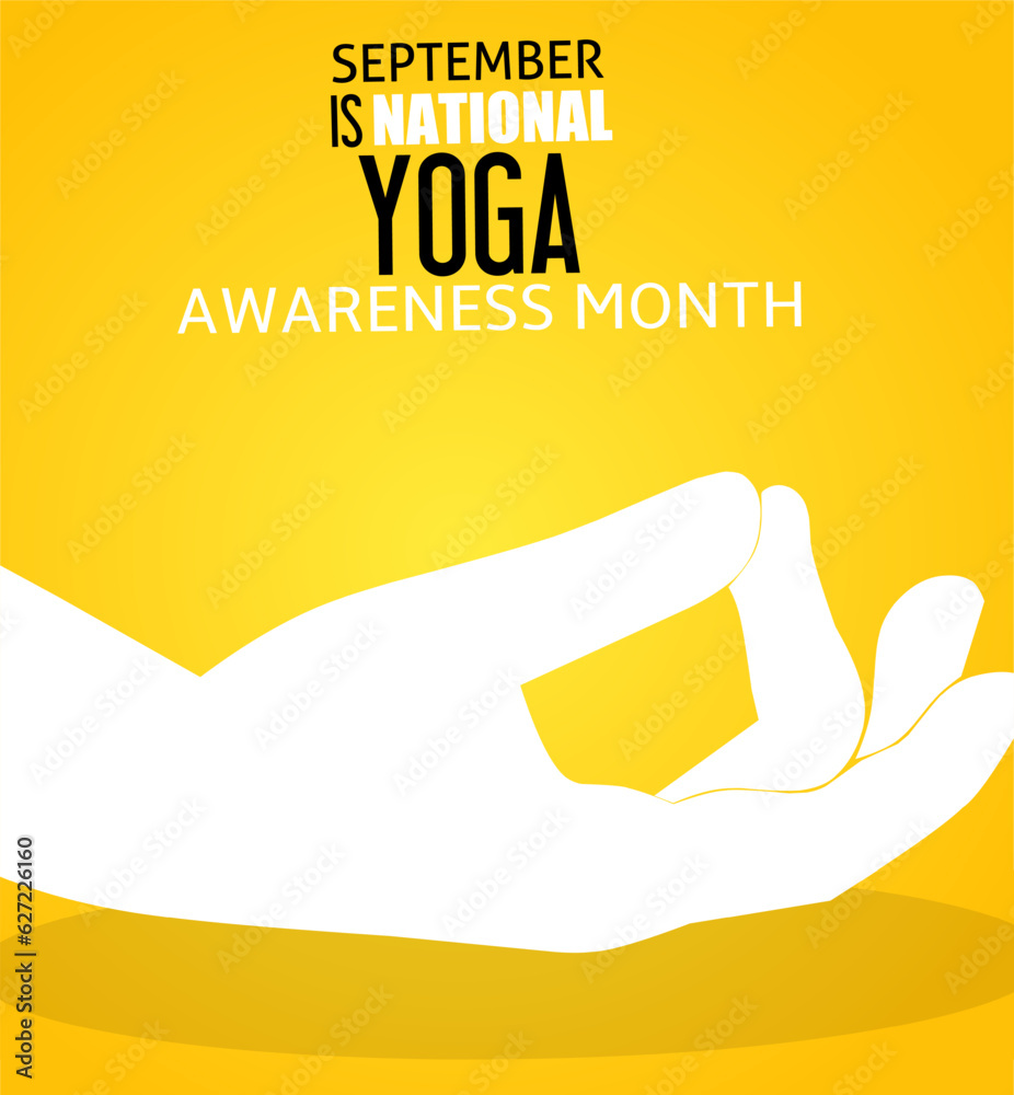 september is national yoga awareness month vector illustration ...