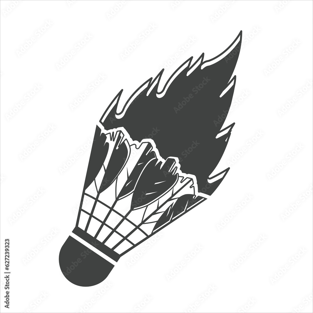 Vector Badmintn, Badminton Vector Cork, Badminton illustration, Racket ...