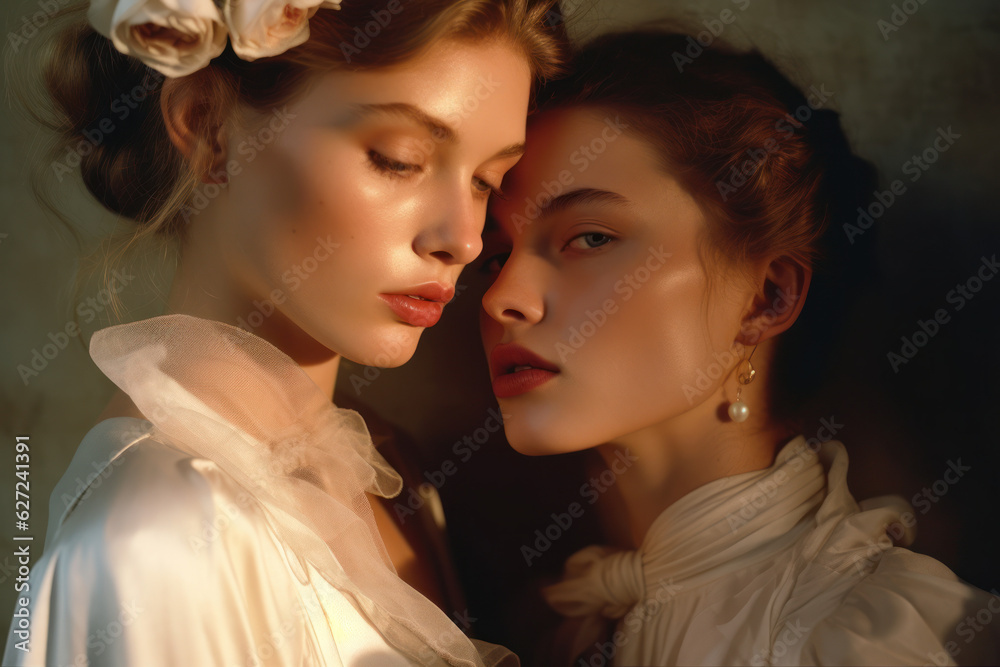 female friends/models/lgbtq + couple in magazine editorial fashion ...