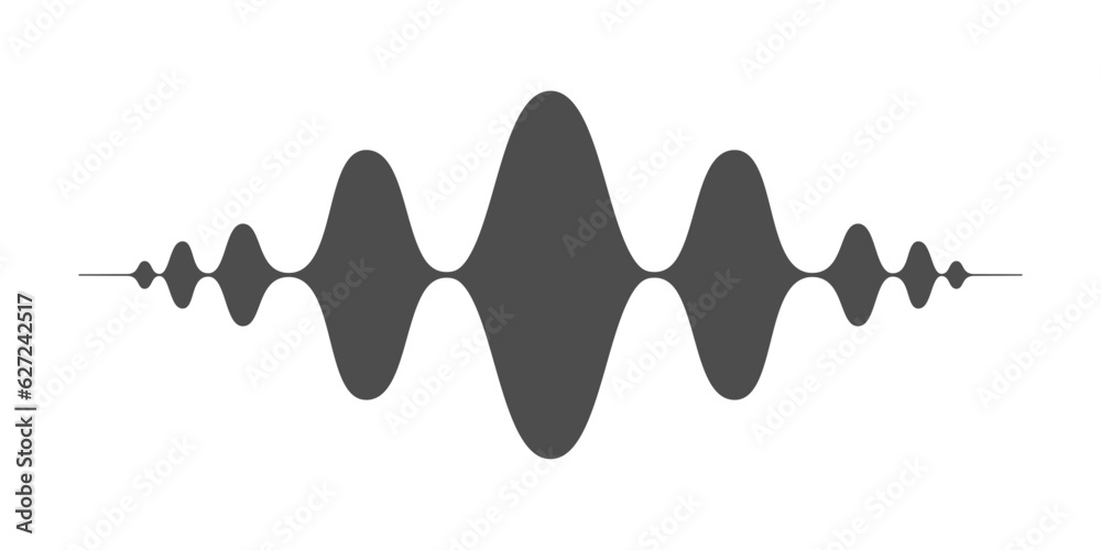 Sound wave graphic symbol. Vibrations in form wave. Audio wave diagram ...