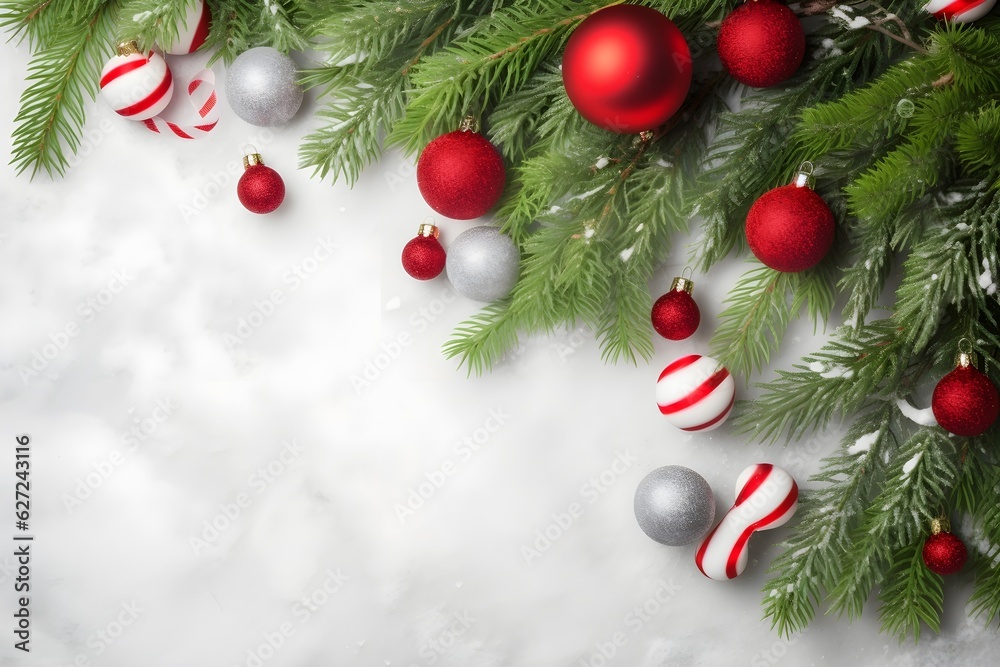 Green and red Christmas Flat lay mockup background, Product photography ...