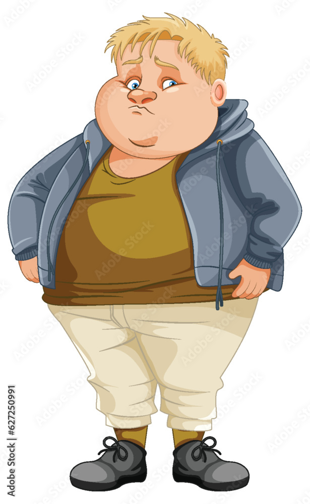 Fat male cartoon character Stock Vector | Adobe Stock