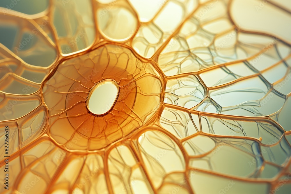 Microscopic macro close-up shot scientific research epithelial tissue ...