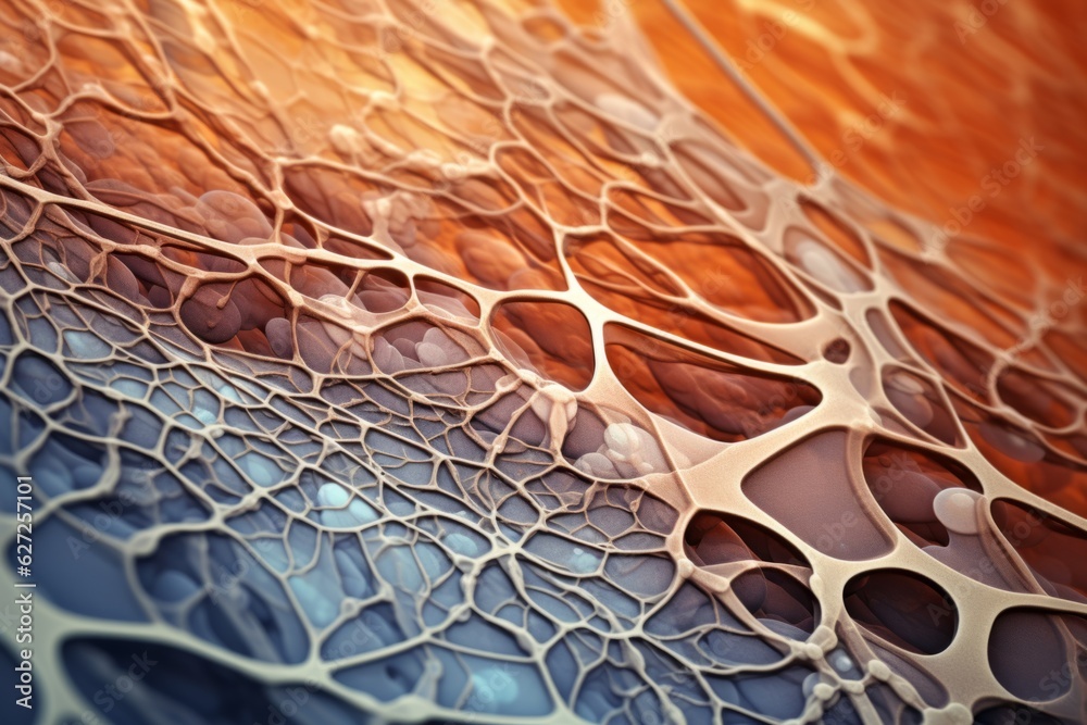 Microscopic macro close-up shot scientific research epithelial tissue ...