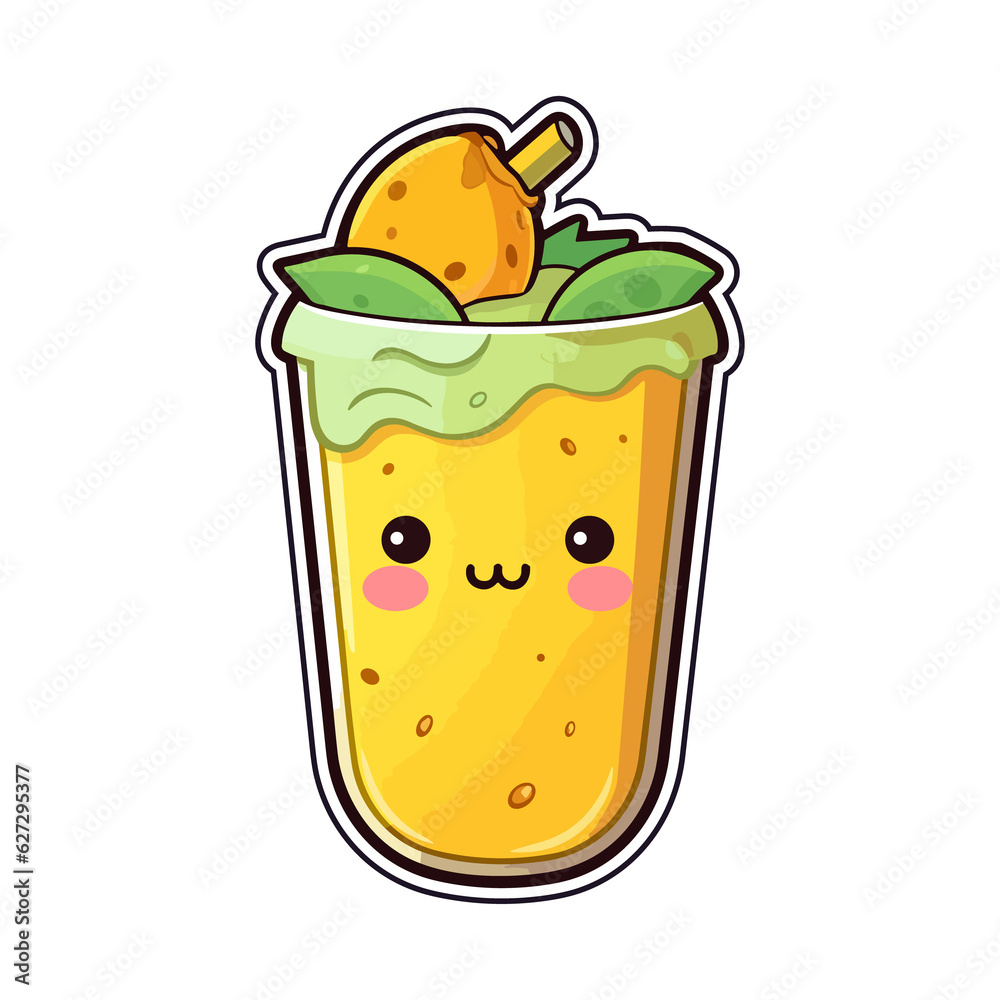 024. mango lassi sticker cool colors kawaii clip art illustration ...