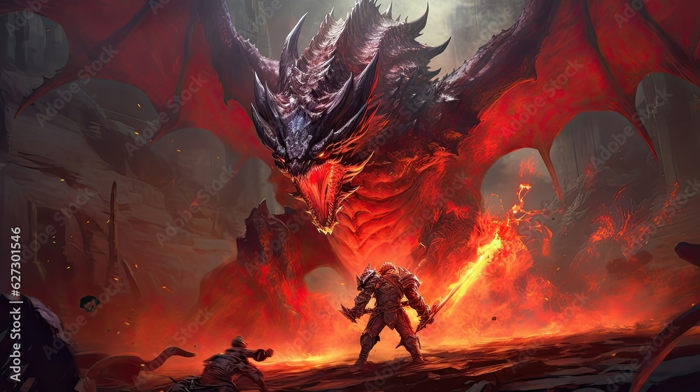 Epic Boss Battle. A Captivating Image of a Fierce Encounter with a ...