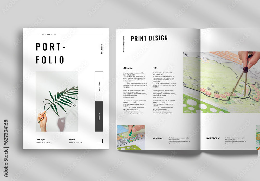 Minimal Portfolio Magazine Layout Stock Template | Adobe Stock