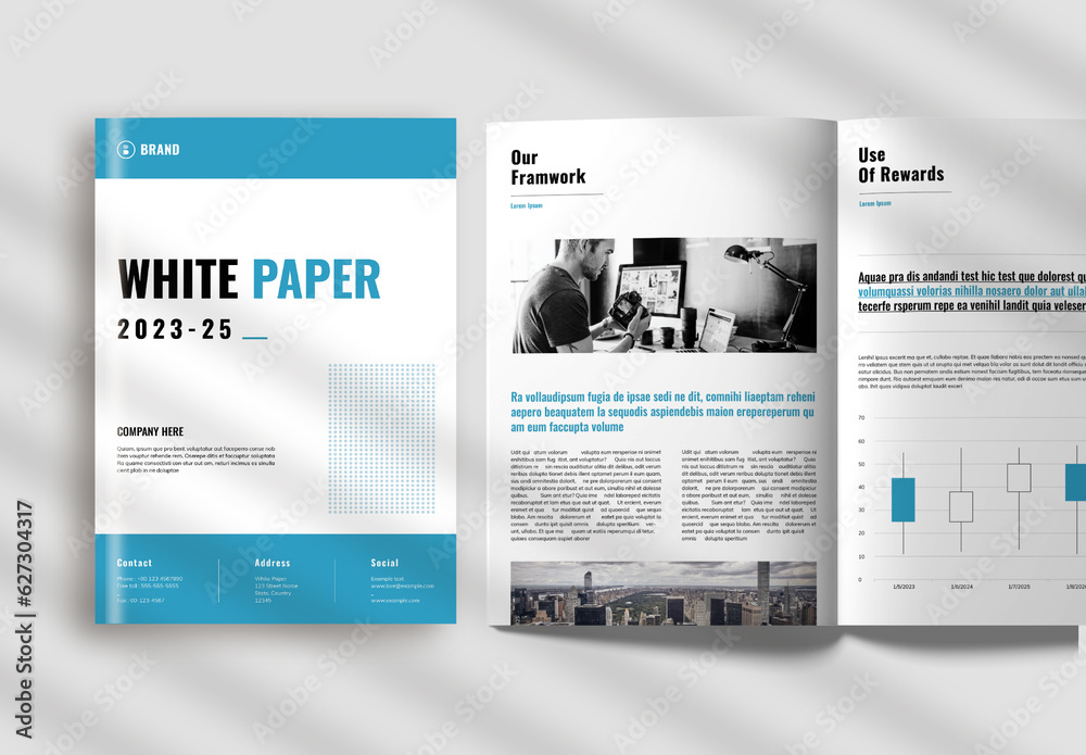 White Paper Brochure Stock Template | Adobe Stock