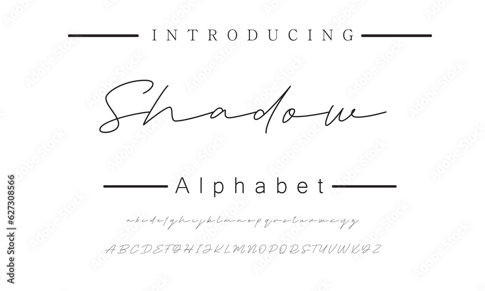 Shadow Font Handwritten Signature Brush Font Type Font lettering ...