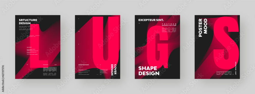 Poster design set. Vertical A4 format. Modern placard collection ...