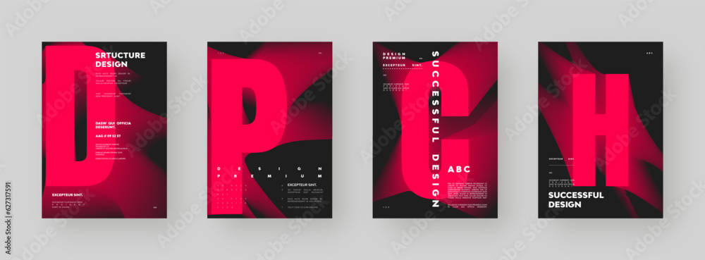 Poster design set. Vertical A4 format. Modern placard collection ...