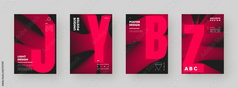 Vecteur Stock Poster design set. Vertical A4 format. Modern placard ...