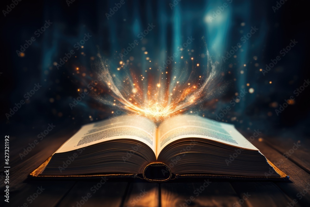 Open Book with Light Beaming out of It: Symbol of Knowledge and ...