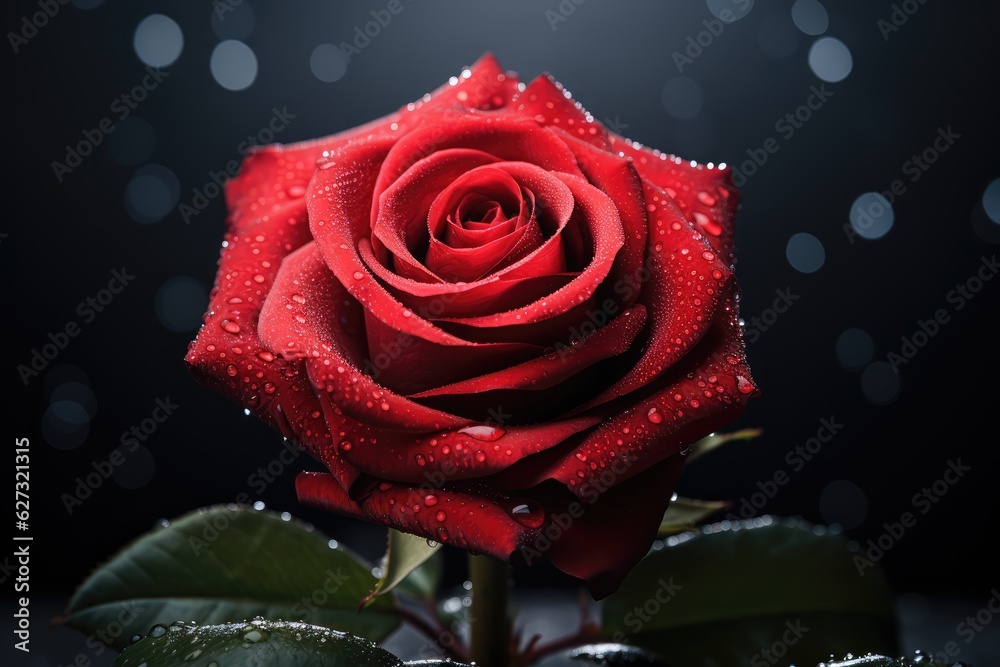 Single Red Rose: Symbol of Love and Romance - AI Generated Stock Photo ...