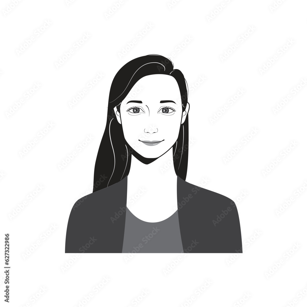 Woman-face avatar portraits vector illustration with a simple design in ...