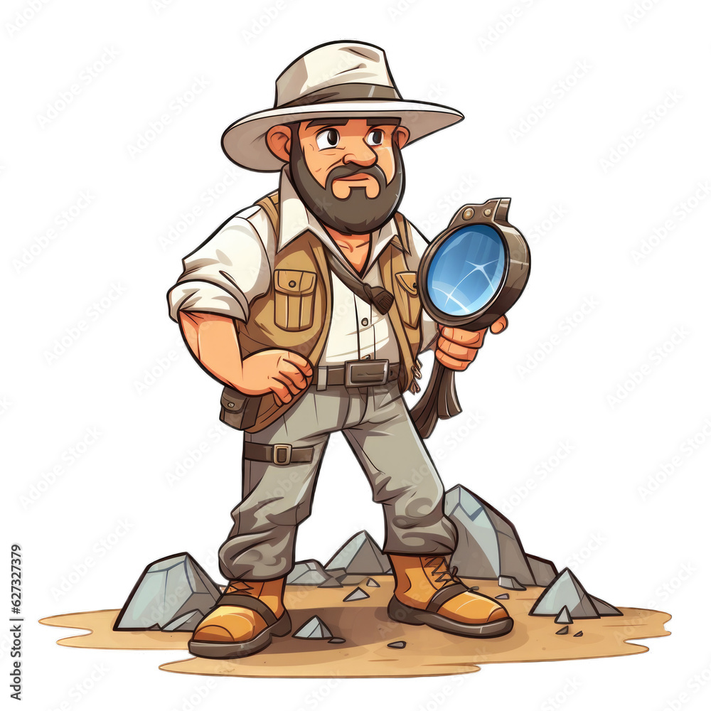 Archaeologist cartoon character isolated on transparent background ...